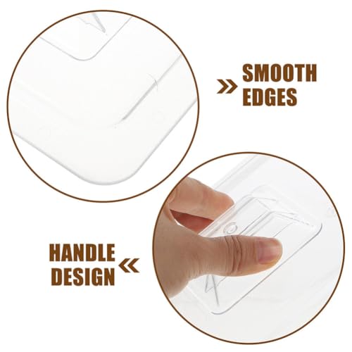 ABOOFAN Polycarbonate Hotel Pan Lids with Handle, 4pcs 1/6 Size Clear Acrylic Food Pan Lid Steam Table Pan Cover Food Storage Containers Covers for Restaurant Hotel