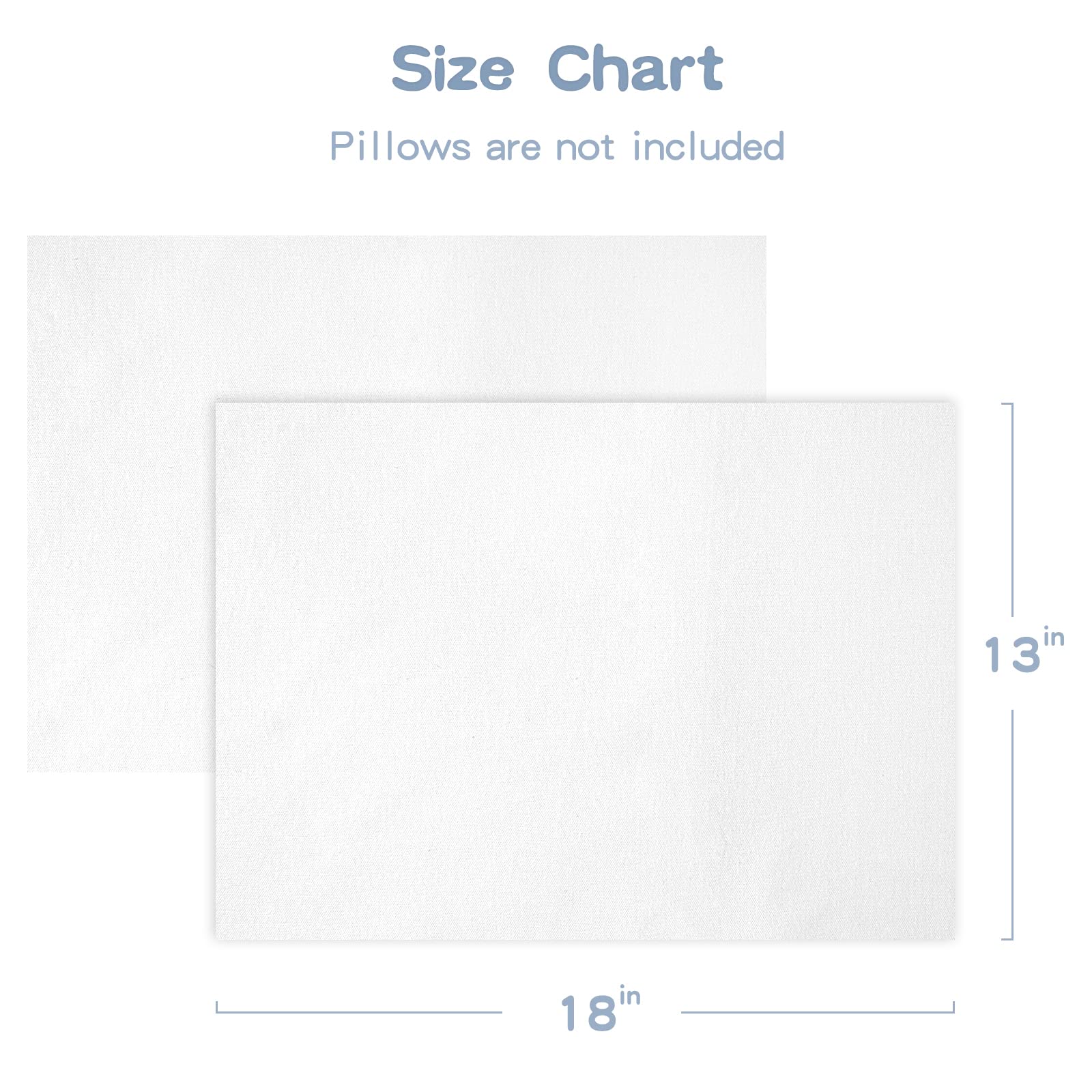 Zenssia Organic Cotton Toddler Pillowcase/Travel Pillowcase Pack of 2 Set 13x18 Inches with Envelope Closure - Soft & Breathable Baby Pillow Case Cover Solid White