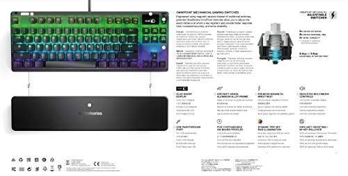 SteelSeries Apex Pro TKL - Mechanical Gaming Keyboard - Adjustable Actuation Switches - OLED Smart Display - Compact Form - French AZERTY Layout