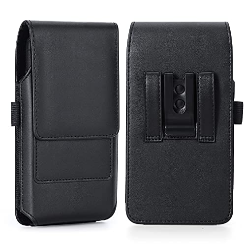 Mopaclle Phone Holster for Apple iPhone 14 Pro Max 14 Plus 13 Pro Max 8 Plus 7 Plus Belt Clip Case, Leather Cell Phone Belt Holder Pouch for Galaxy S23 Plus S8+ S9+S21 FE A73 5G A33 A12 A32 A03s