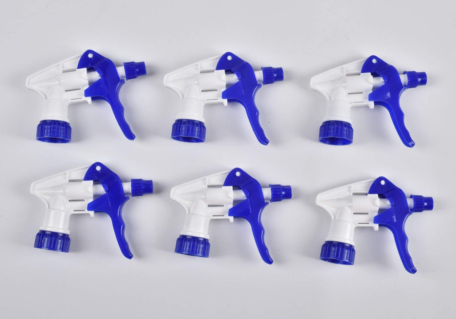 YUZKENCI Trigger Sprayer 12 Pack, Heavy Duty, White and Blue - 28/400 Neck/Thread Size (D Type, 10" Dip Tube)