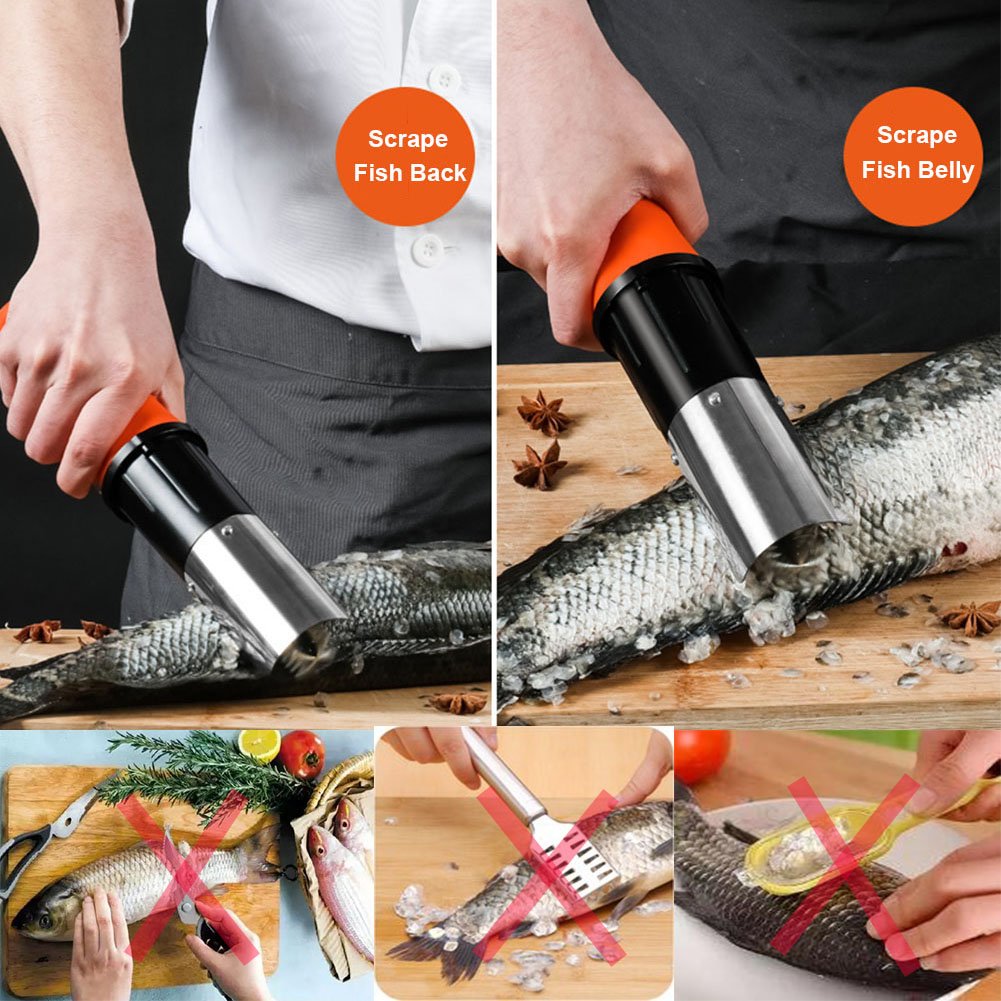 Speder Electric Fish Scaler Fish Scale Remover Scraper Cleaner Cordless Portable Waterproof Tool Built with Powerful Motor and Replaceable Rechargeable Battery for Fish