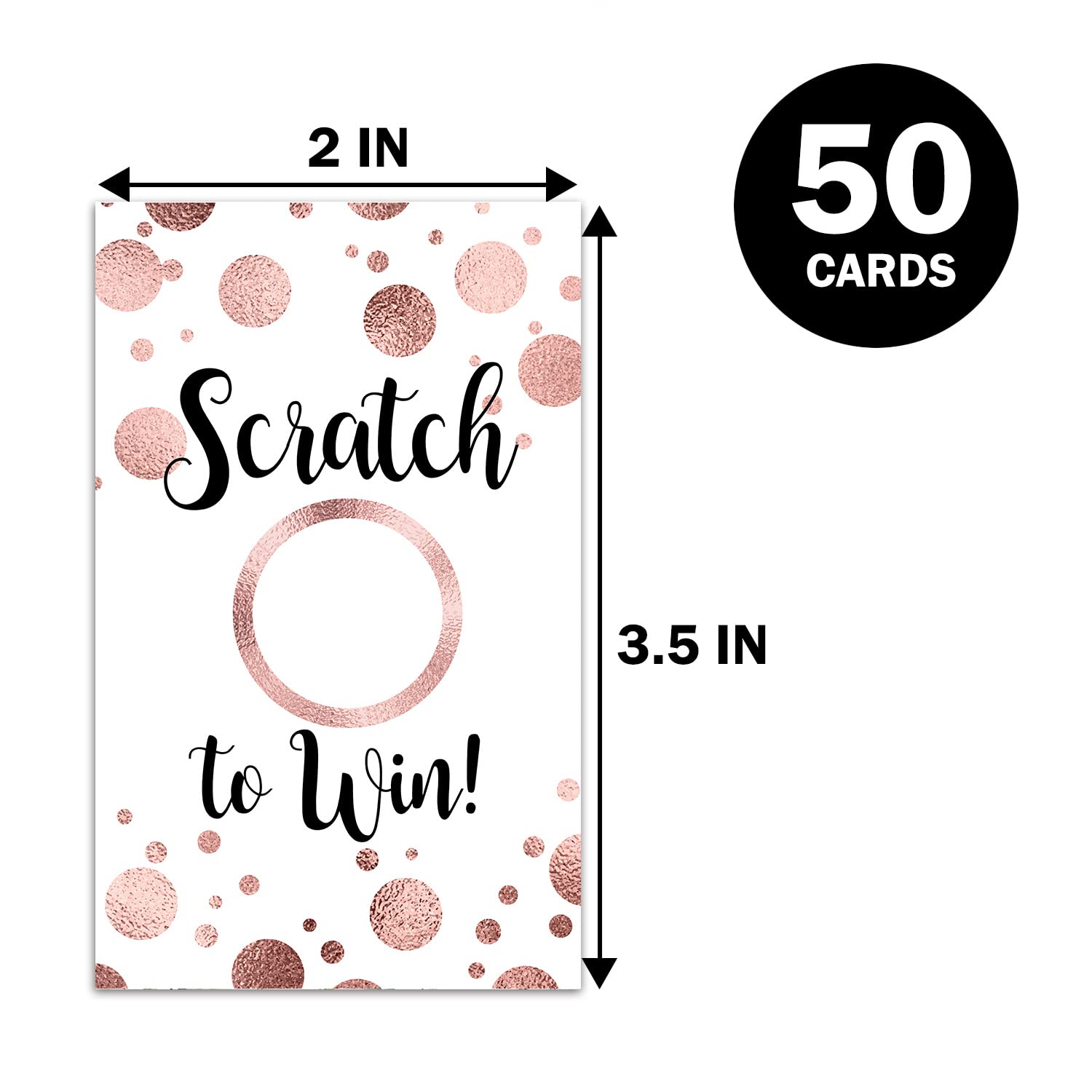 50 Blank Gift Certificate Scratch Off Cards, Clients or as Luxury Holiday Vouchers, DIY Coupon Cards for Birthday, Bridal Shower Activity, Raffle Ticket Drawing, Reveal to Win Event(Rose Gold )