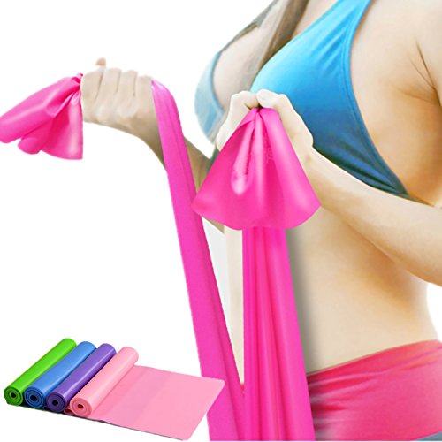 4 Pack Yoga Exercise Band 5 ft.for Home Gym, Physical Therapy, Sport, Pilates, Stretch, Yoga, Strength Training