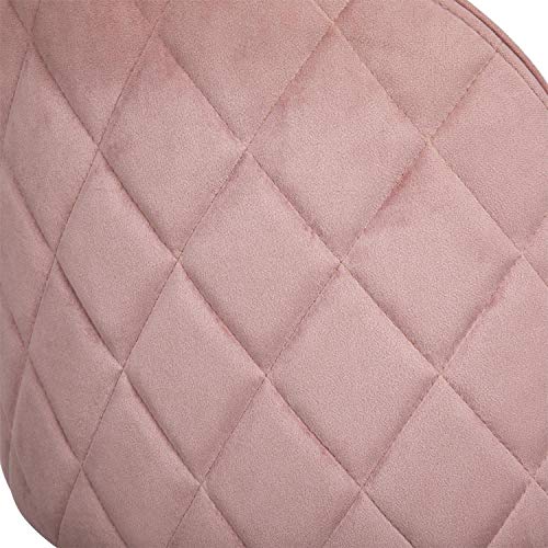 Yaheetech Velvet Dining Chairs Accent Kitchen Chair Living Room Chair for Vanity/Makeup/Leisure Upholstered Side Chairs with Soft Velvet Seat Backrest Metal Legs Set of 2, Pink