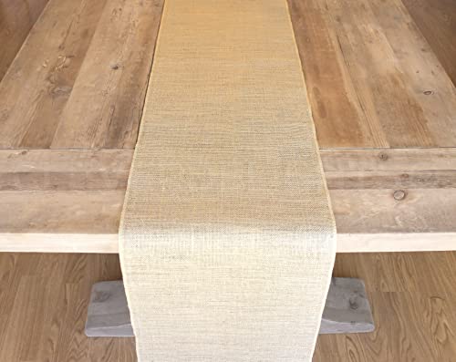 CleverDelights 14" Premium Burlap Roll - 100 Yards - No-Fray Finished Edges - Natural Jute Burlap Fabric