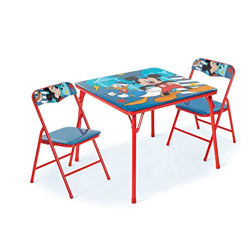Mickey Mouse Activity Table Sets β Folding Childrens Table & Chair Set β Includes 2 Kid Chairs with Non Skid Rubber Feet & Padded Seats β Sturdy Metal Construction