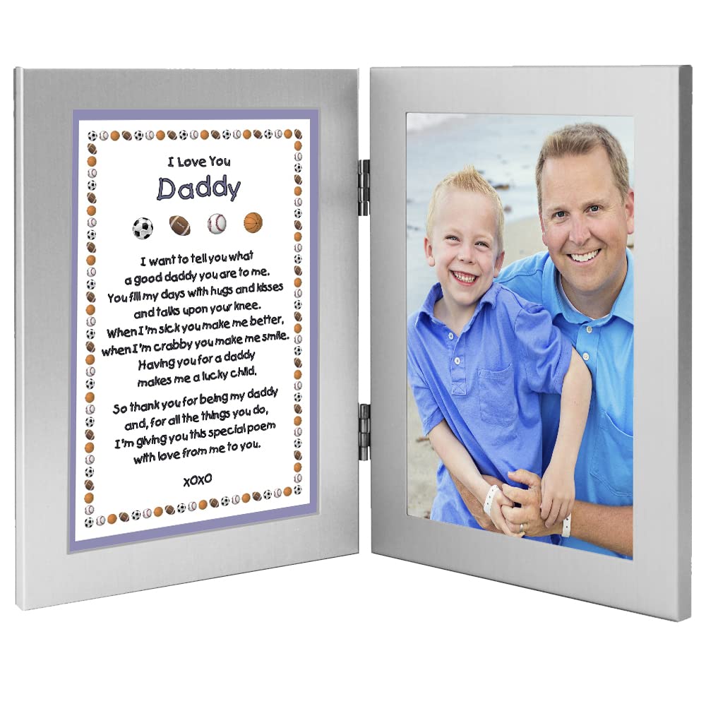 Dad from Son, Sports Themed Gift for Father's Day with Sweet Poem for Daddy, Add 4x6 Inch Photo