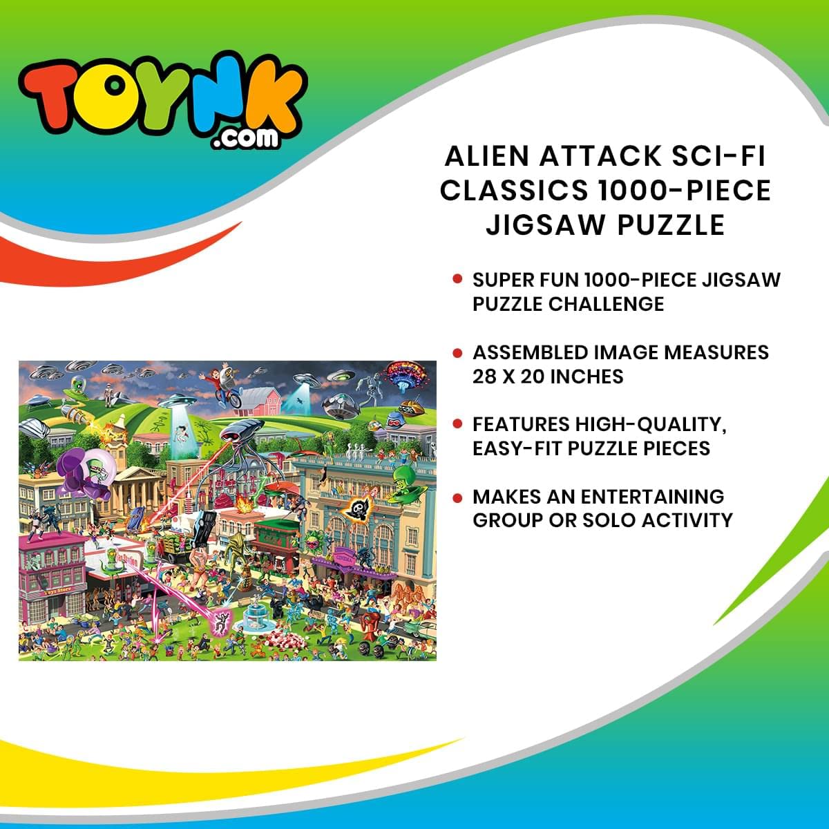 Alien Attack Sci-Fi Classics 1000-Piece Jigsaw Puzzle for Adults | Interactive Brain Teaser, Educational Toys & Games, Home Activities Building Kit for Creative Play | Nostalgic Gifts and Collectibles