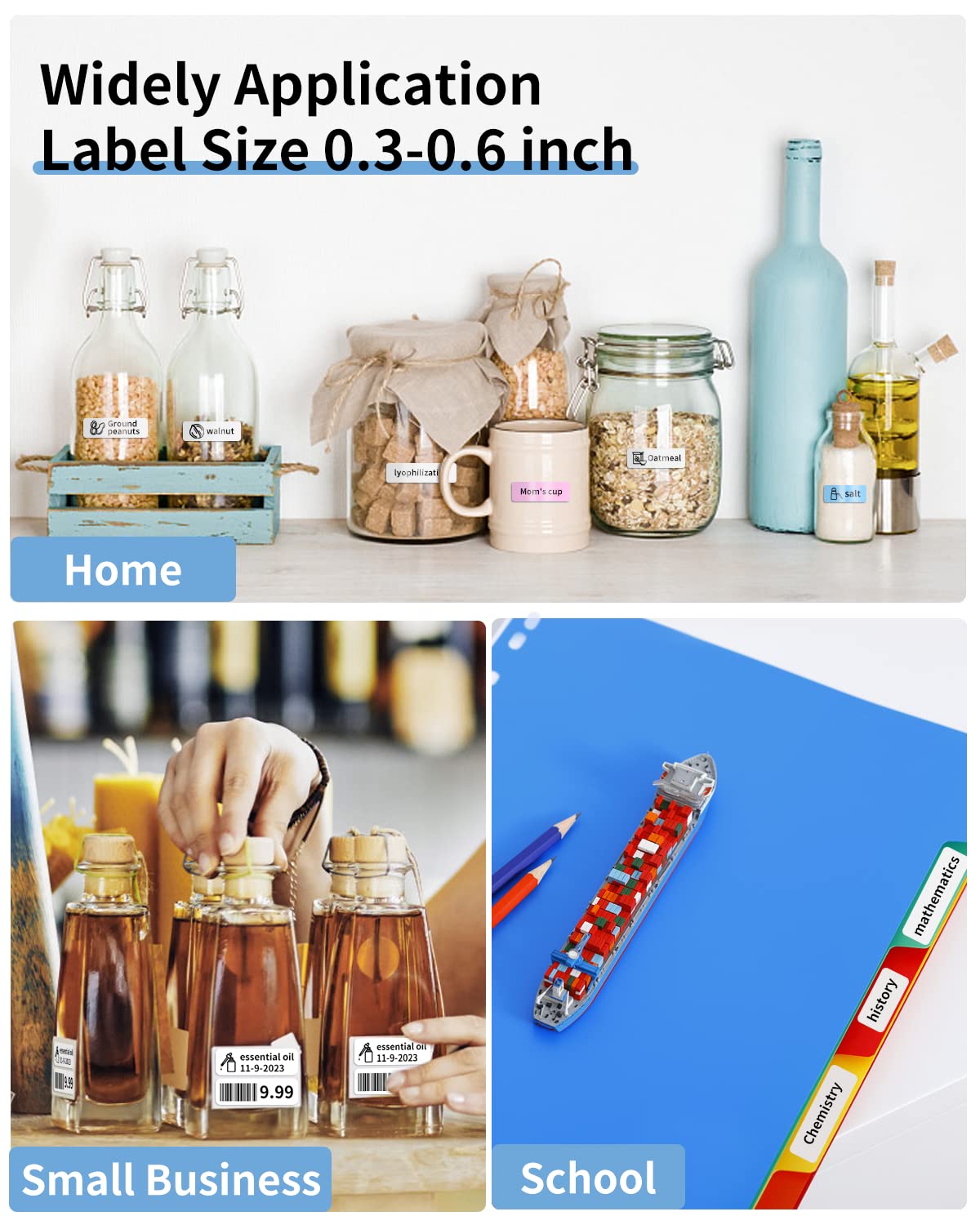 2024 Label Makers Machine with Tape, D10 Bluetooth Label Makers, Portable Wireless Mini Label Printer for Home Labeling, Easy to use Inkless Handheld Small Labeler for Phone, with 1 Roll Label
