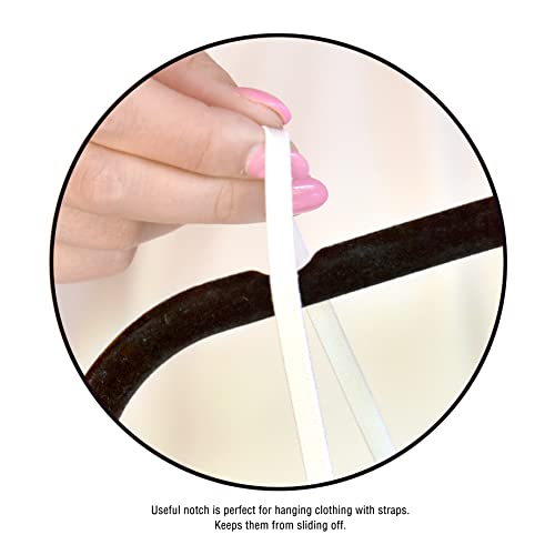 Closet Accessories, Black velvet hangers, ultra slim space saving, notches, tie bar, swivel hook, 30 pack, with bonus 20 matching velvet finger clips