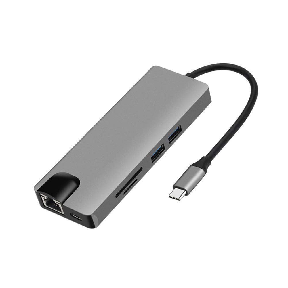 XUNMAIFHB Portable Docking Station,Adapter 9-in-1 Docking Station Multi-Function hub hub USB3.0, HDML, RJ45, TF/SD, Type C, VGA, Audio Jack Fast Transmission