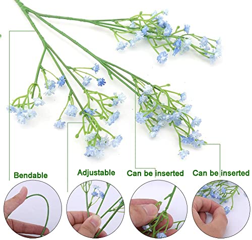 LYLYFAN Babys Breath Artificial Flowers,12 Pcs Gypsophila Real Touch Flowers for Wedding Party Home Garden Decoration