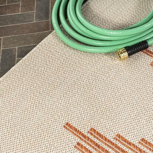 JONATHAN Y SMB204A-5 Vinales Diamond Stripe Indoor Outdoor Farmhouse Transitional Traditional Area Rug,High Traffic,Kitchen,Living Room,Backyard,Non Shedding,5 X 8,Beige/Terracotta
