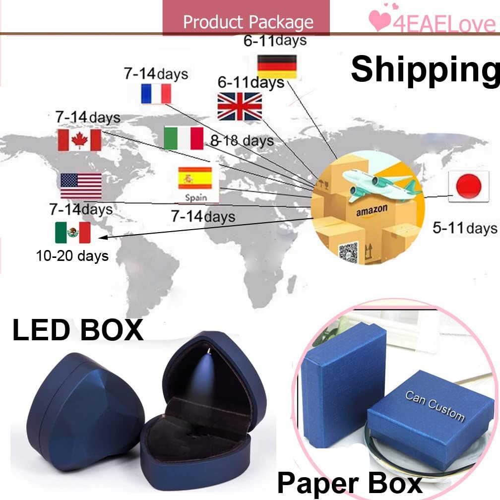 4EAELove ECG Dark Luminous Couple Rings Customize His Her Promise Heartbeat Glowing Rings Wedding Bands Titanium Stainless Steel Silver Golden (Silver-6mm/4mm, Custom)