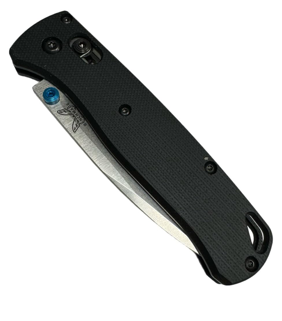 August Engineering Classic Scales For Benchmade Bugout Folding Knife 535 Precision Machined 6061 Aluminum Anodized Finish Yellow Ultem Black G10 (G10 Smooth Black) Knife Not Included