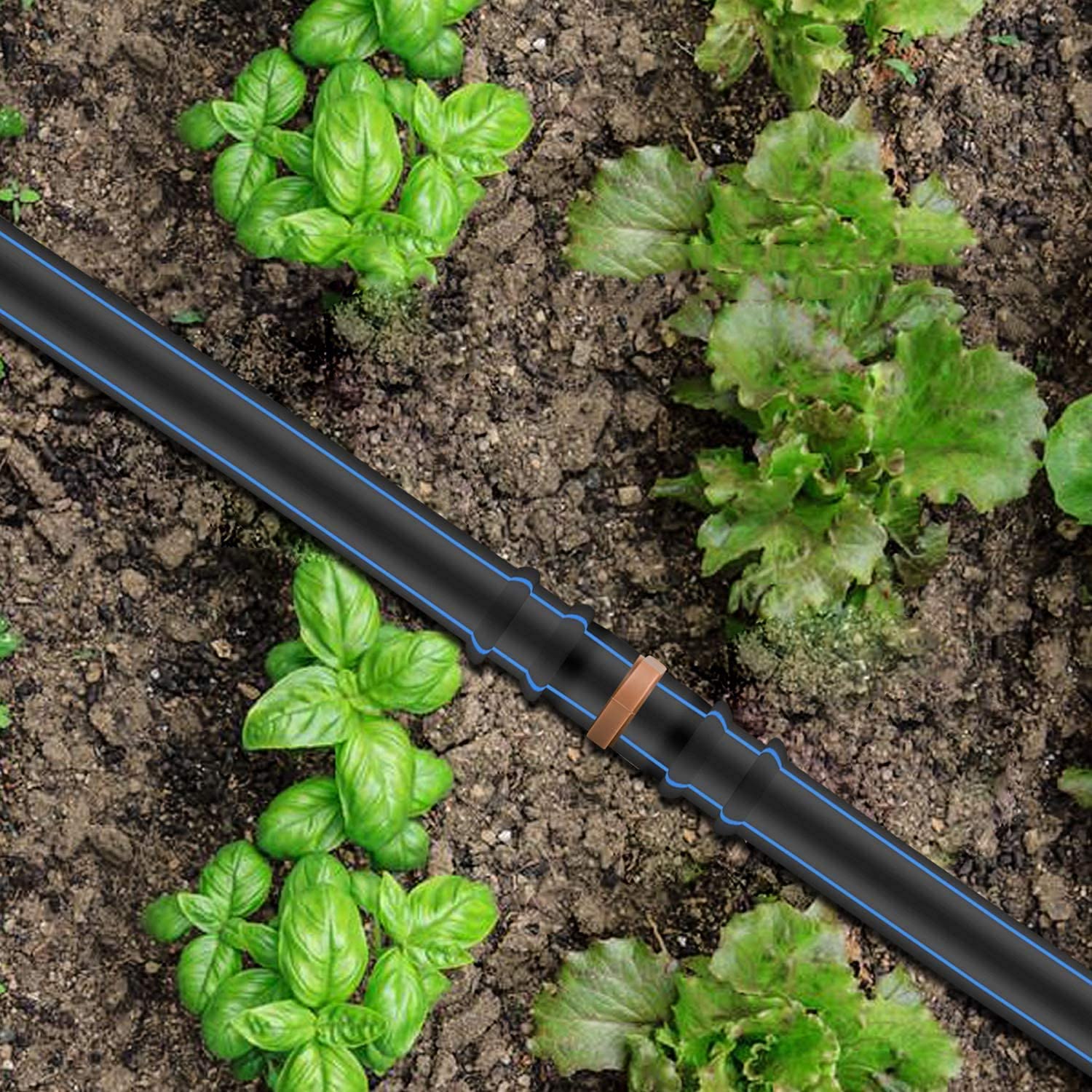 JAYEE 25 Pack Drip Irrigation Barbed Coupling Fittings (17mm) for 1/2" Drip Hose(0.600”ID), Sprinkler Tubing Connector for Drip System