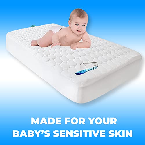 Deluxe Vinyl Zippered Crib Mattress Cover Full Encasement 28" x 52" Standard Size Waterproof (28" x 52", Zippered Crib Mattress Cover)