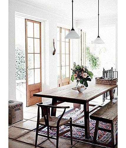 2xhome Set of 2 Wishbone Solid Wood Armchairs with Arms Open Y Back Farmhouse Dining Office Chairs with Woven Beige Seat (Espresso)