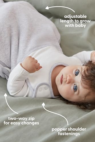 MORI Baby Wearable Blanket in Blue Stripe for Newborn to 2 Years - Breathable 2.5 TOG Sleep Sack with Double Direction Zip