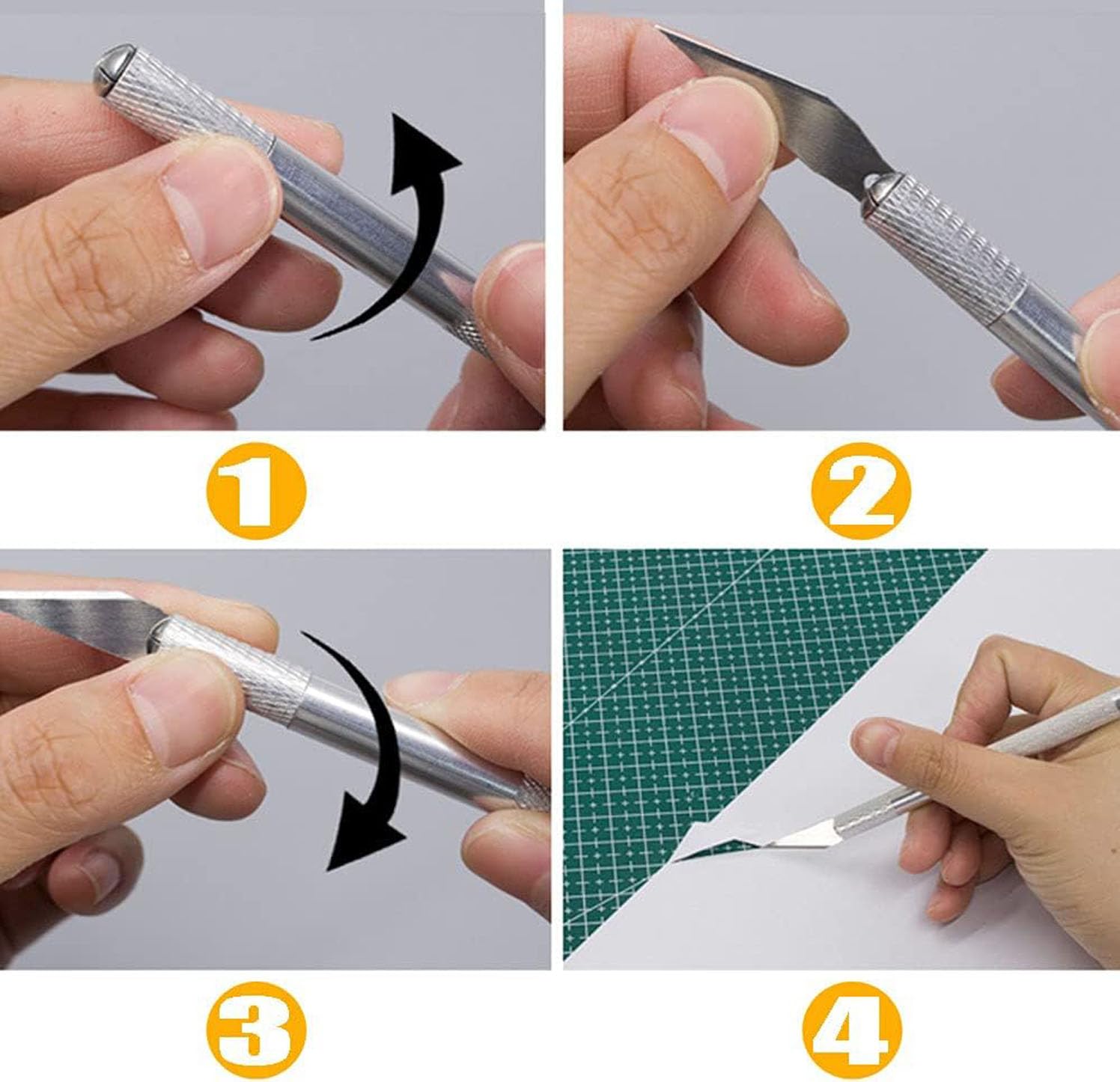 34 Pack Craft Knife, Utility Knife Box Cutters with 30 PCS Spare Exacto Knife Blades Kit for Office, Home, Paper Knife, Arts Crafts, Scrapbooking, Hobby