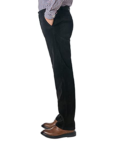 Alimens & Gentle Mens Corduroy Trouser Pants with Pockets-Black 02, 36W x 32L
