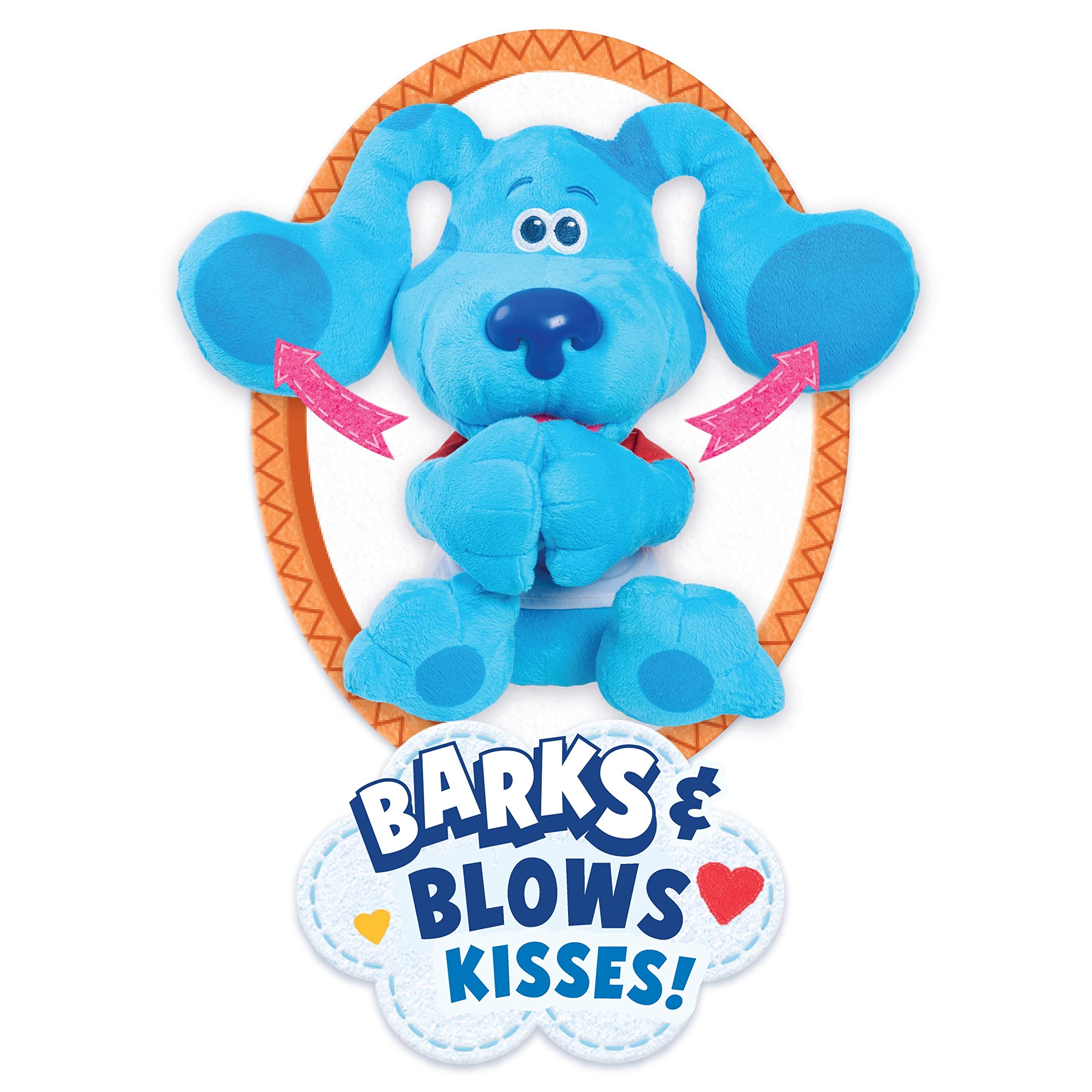 Blue’s Clues & You! Blowing Kisses Blue Feature Plush Stuffed Animal with Sounds and Movement, Dog