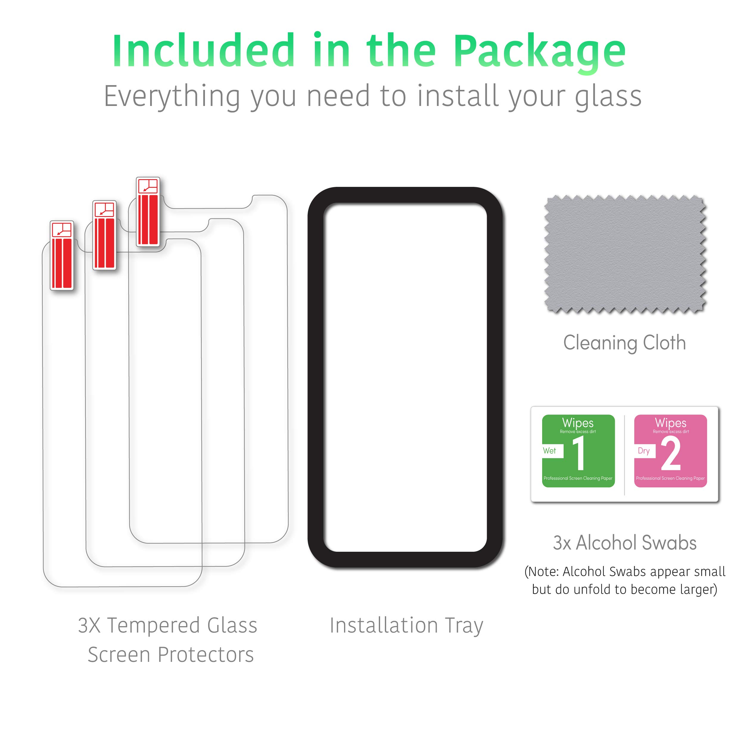 TALK WORKS Premium Tempered Glass Screen Protector for iPhone 12/13 Pro Max, IPhone 14 Plus - Includes Installation Tray, Anti-Glare, Crack Proof, Ultra Thin (Pack of 3)