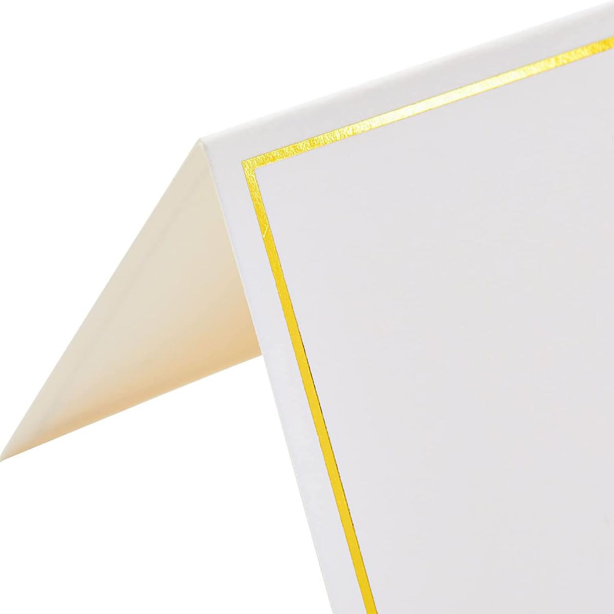50 Pack Tent Place Cards,Small Blank Table Name Card,ZAAWUUT Decorative Seat Place Card for Weddings Banquets Dinner Parties