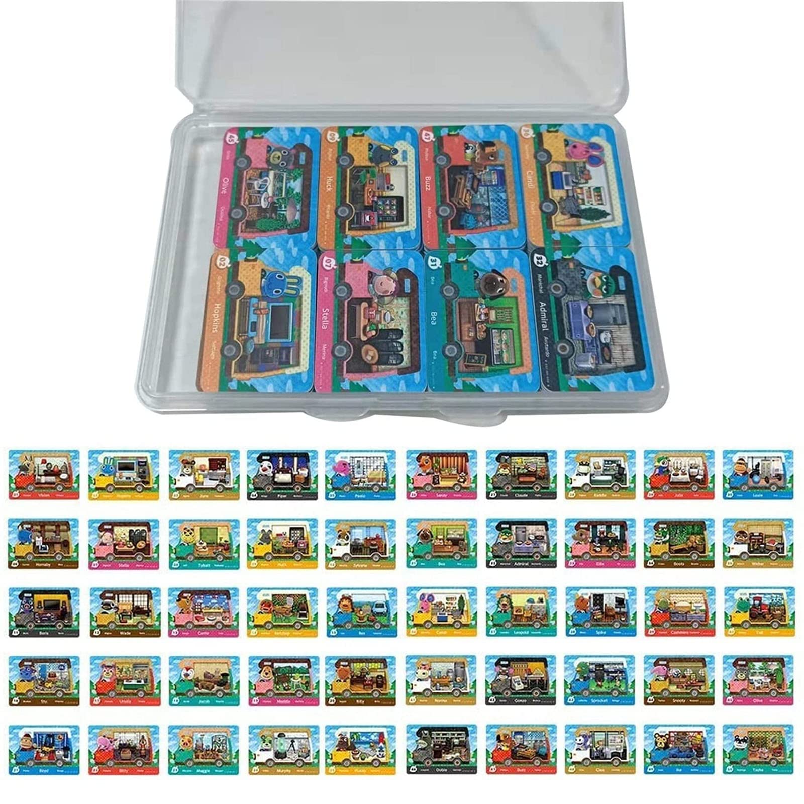 50 Pcs Caravan NFC RV Amiibo Cards for Animal Crossing New Horizons Series 1-4 for Switch/Switch Lite/Wii U/New 3DS with Storage Case 5655609
