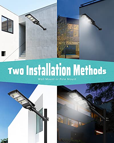 Lovus 2000W Solar LED Street Light, 60000LM Solar Security Flood Light Outdoor with Motion Sensor and Dusk to Dawn for Parking Lot, IP65 Waterproof, Wall or Pole Mount