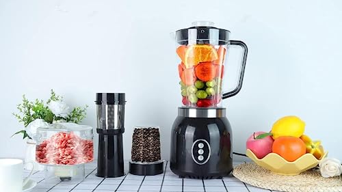 600W 4-in-1 Multifunctional Food Processor,Countertop Smoothies Blenders,Coffee Grinder,Meat Grinder,Baby Food Maker,Mixer Grinder for Meat,Vegetables,Fruits,Beans,Ice Crusher with 6 Blades 61OZ 1.8L