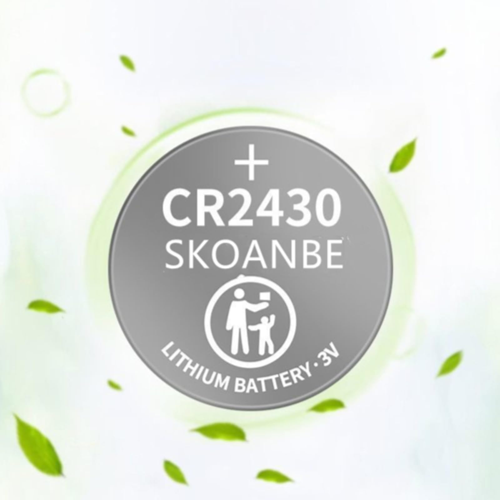 SKOANBE 5Pack CR2430 2430 ECR2430 3V Lithium Coin Battery