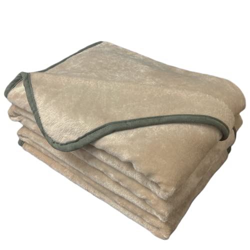 allecalm Fleece Bed Blanket King Size Lightweight Soft Warm Comfortable Cozy Fuzzy Plush Blanket for All Season for Bed, Sofa, Couch, Travel, Camping, Gift, 108x90 inch, Brown Tan