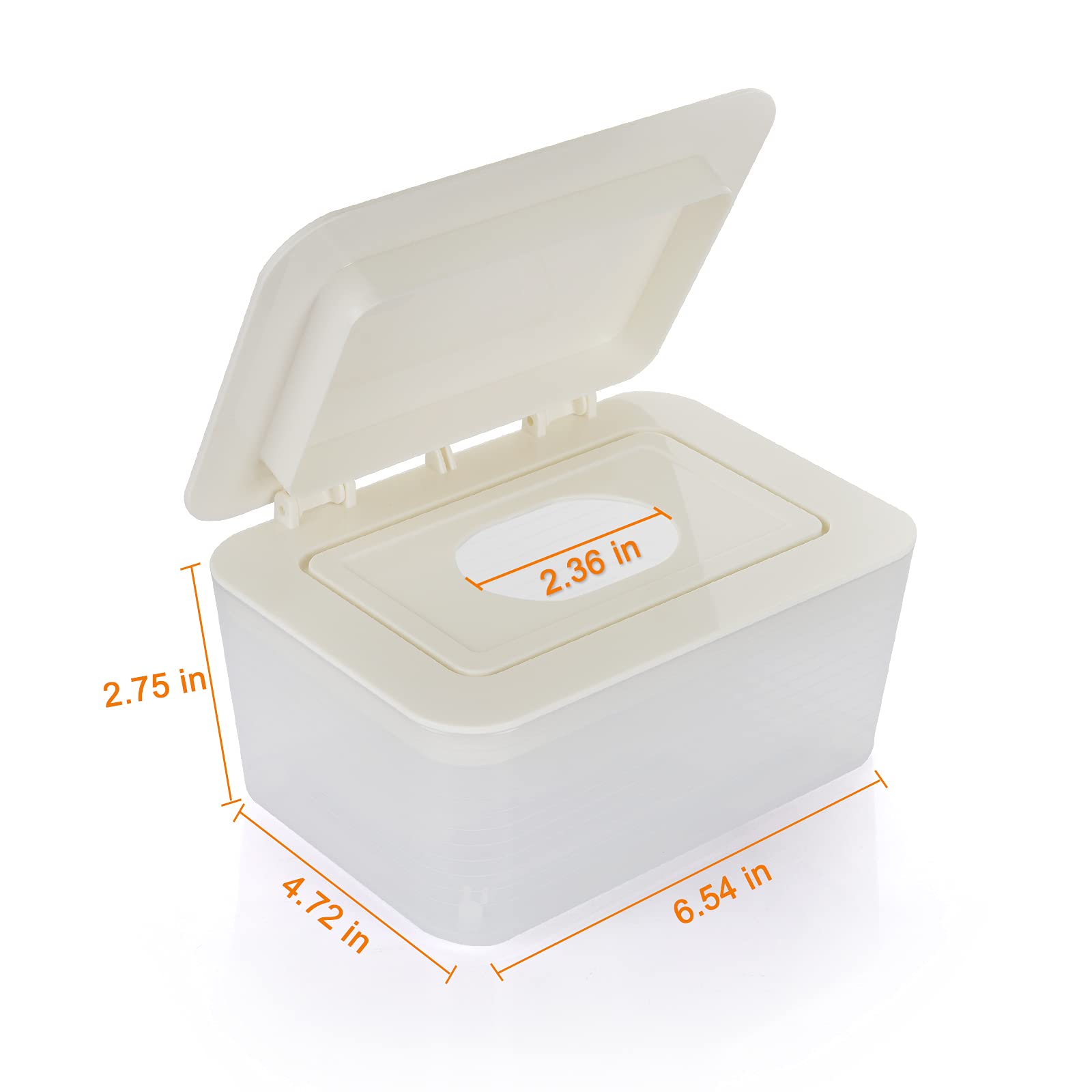 Whiidoom Large Capacity Wipes Dispenser Removable Plastic Wipes Case Keeps Wipes Fresh (White)