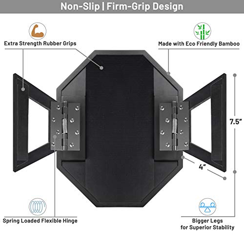 Clip On Tray Sofa Table for Wide Couches. Couch Arm Tray Table, Portable Table, TV Table and Side Tables for Small Spaces. Stable Sofa Arm Table for Eating and Drink Table (Black)