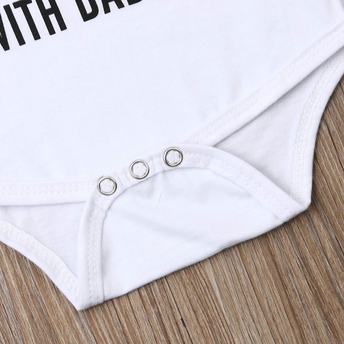 Honganda Funny Newborn Infant Baby Boy On Sundays We Watch Football with Daddy Bodysuit Romper (White-Long Sleeve, 6-12 Months)