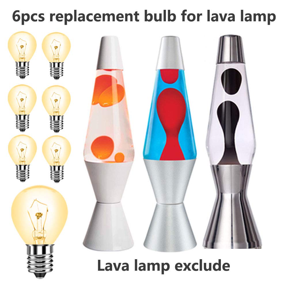 25 Watt S11 Lava lamp Replacement Light Bulb for Original Lava Lamps Glitter Lamps with E17 Intermediate Base Pack of 6