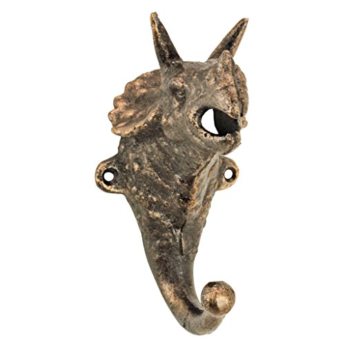 Design Toscano Triceratops Decorative Dinosaur Foundry Cast Iron Wall Hook