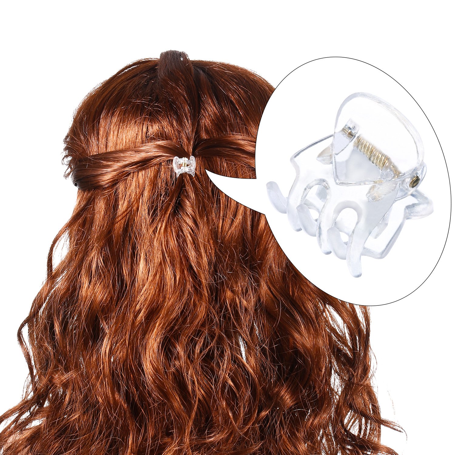 Hotop Hair Clip, 24 Pcs Small Mini Hair Claw Clips for Girls and Women, Non-Slip Plastic Tiny Jaw Clips, Clear