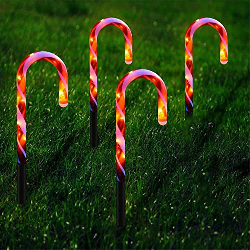 Christmas Candy Cane Lights,5pcs Solar Christmas Candy Cane Light, Outdoor Waterproof Christmas Day Light, LED Home Garden Passage Courtyard Lawn Decoration Light