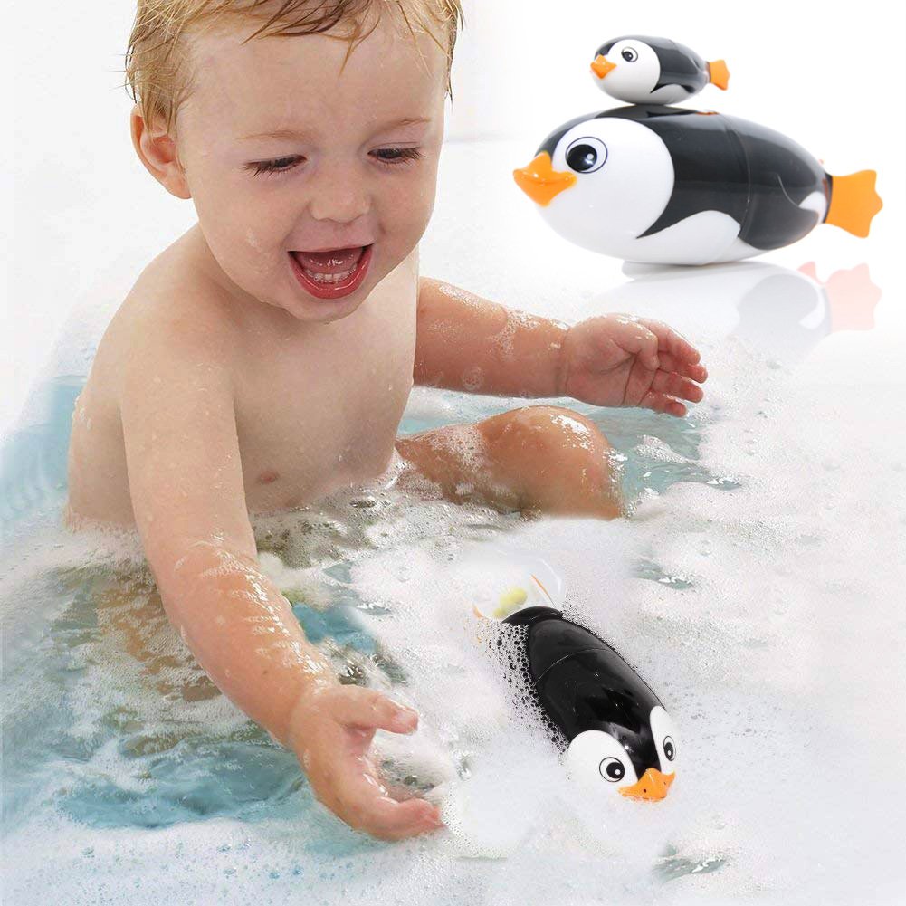 Battery Operated Swimming Penguin Race Dive Flip Water Bathing Toys Water Tub Pool Toys Summer Toys