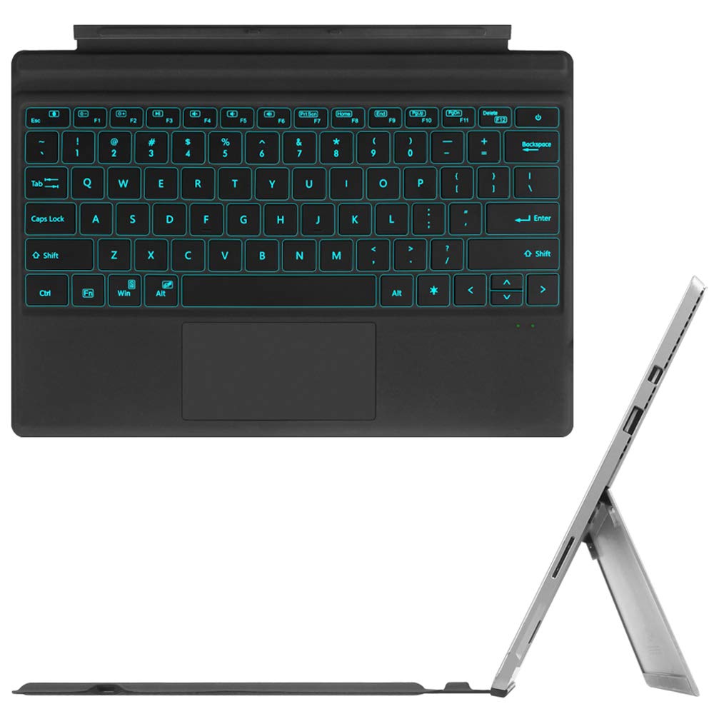 FINTIE Type Cover for Microsoft Surface Pro 7/7 Plus, [7-Color Backlit] Wireless Bluetooth Keyboard with Rechargeable Battery/Trackpad, Compatible with Pro 6/5/4/3 (Black)