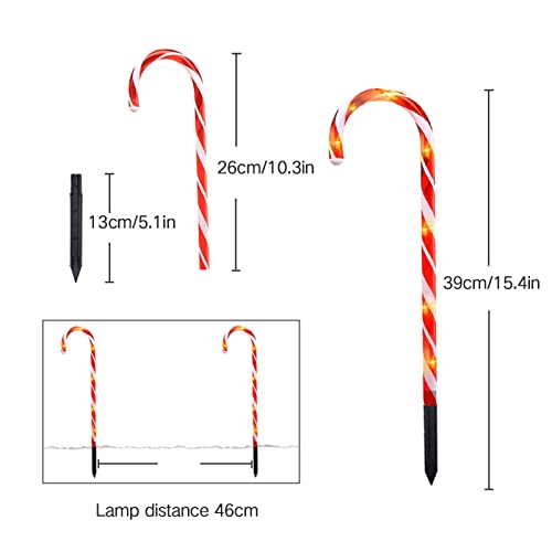 Christmas Candy Cane Lights,5pcs Solar Christmas Light, Christmas Candy Cane Pathway Lights, Christmas Decoration, for Home Garden New Year Holiday Lights