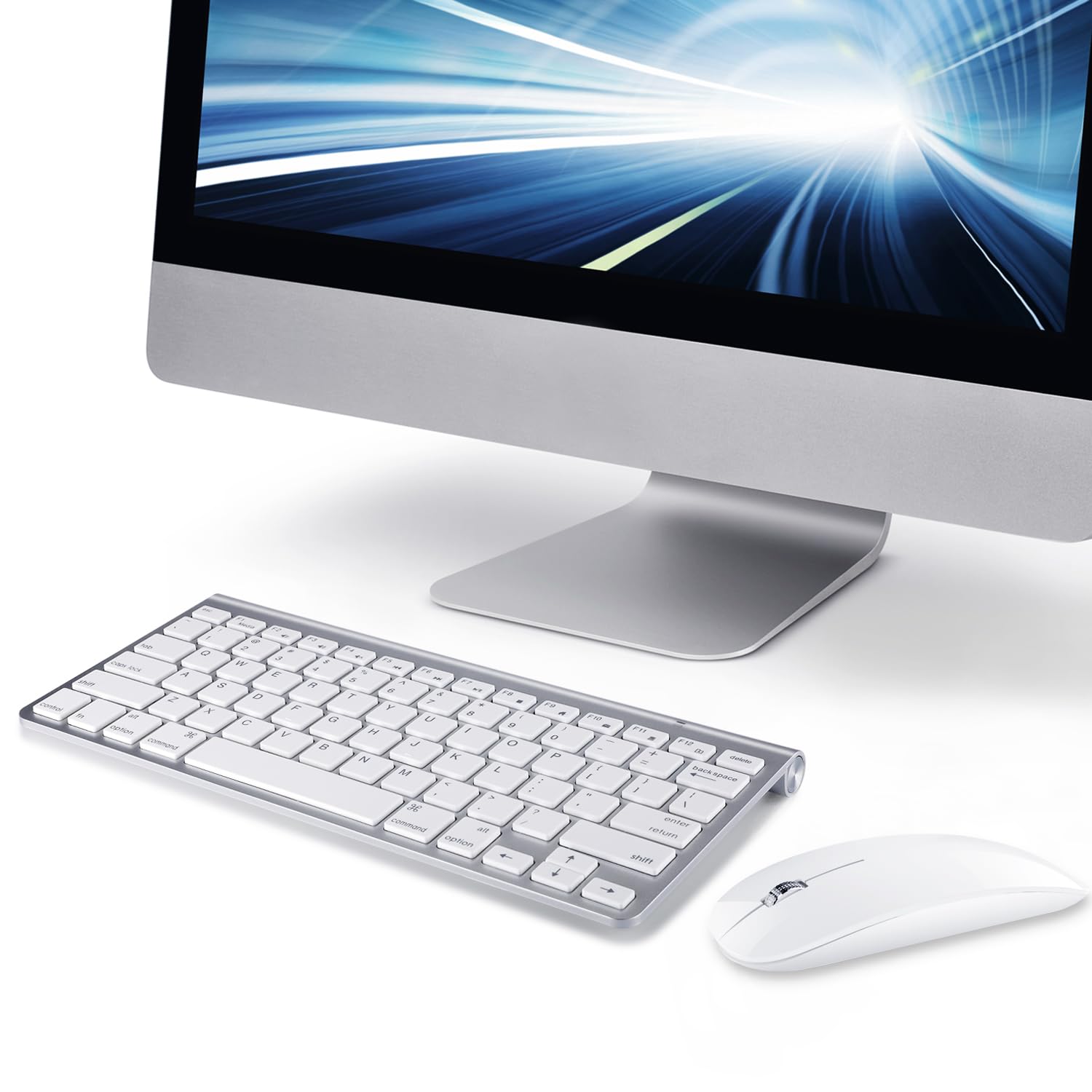 Wireless Keyboard and Mouse Compatible with iMac MacBook Air/Pro (Bluetooth and USB)