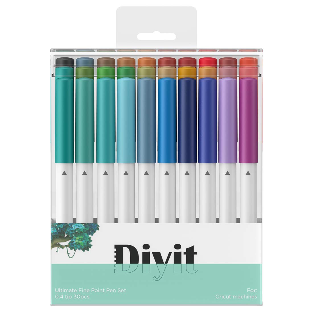 30 Pack Fine Point Pens for Cricut Maker 3/Maker/Explore 3/Air 2/Air, Ultimate Fine Point Pen Set Writing Drawing Marker Pens for Cricut (0.4 Tip)