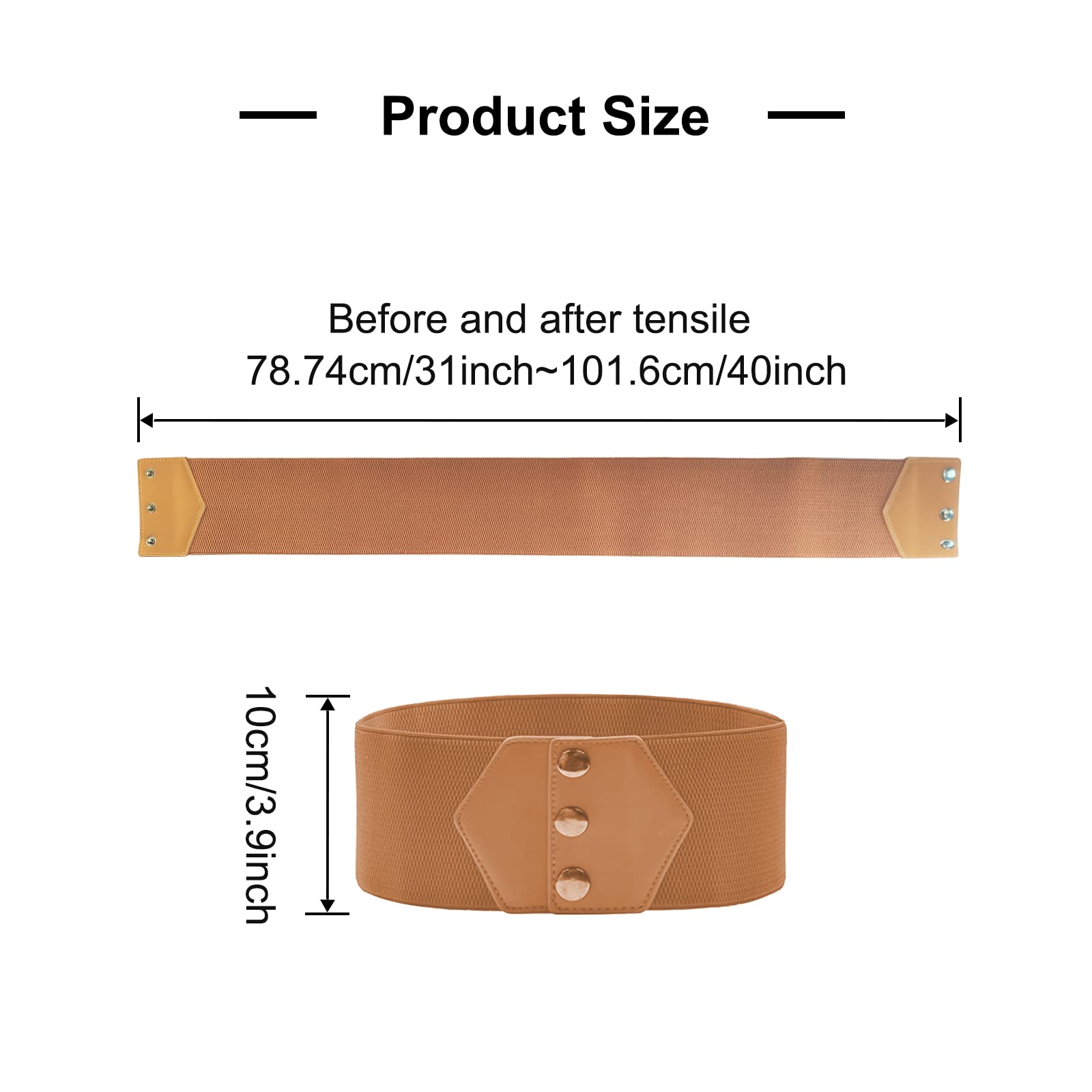 3 packs Snap-Button Corset Belt Wide Elastic Belts for Dress Waistband, Stretchy Corset Elastic Belt for Daily Dress Coat Collocation