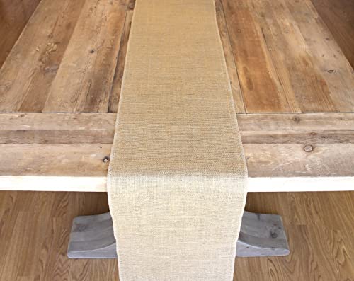 CleverDelights 12" Premium Burlap Roll - 10 Yards - No-Fray Finished Edges - Natural Jute Burlap Fabric