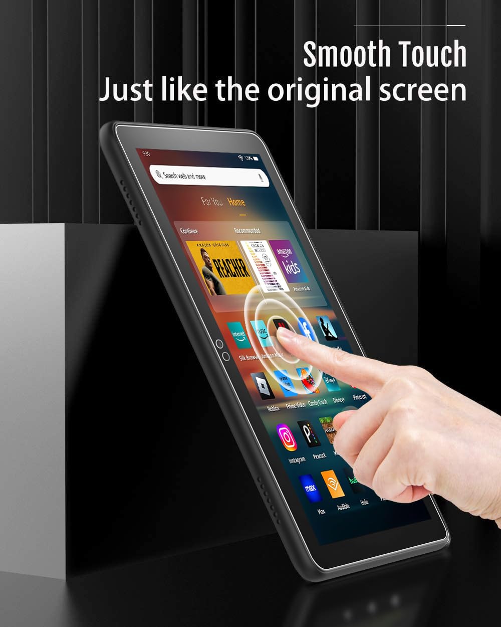 MoKo Screen Protector Fits Amazon Fire HD 8 & 8 Plus Tablet (12th Generation/10th Generation, 2024/2022/2020 Release) 8", Anti-Scratch 9H Hardness HD Clear Tempered Glass Screen Film - Clear