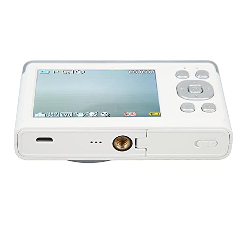 4K Digital Camera, 50MP Pixels, Portable Camera, LED Fill Light, 1/4 Screw Interface, Auto Focus AF for Video Recording (White)